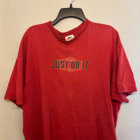 Nike | Shirts | Vintage Nike Just Do It Red Tee | Poshmark